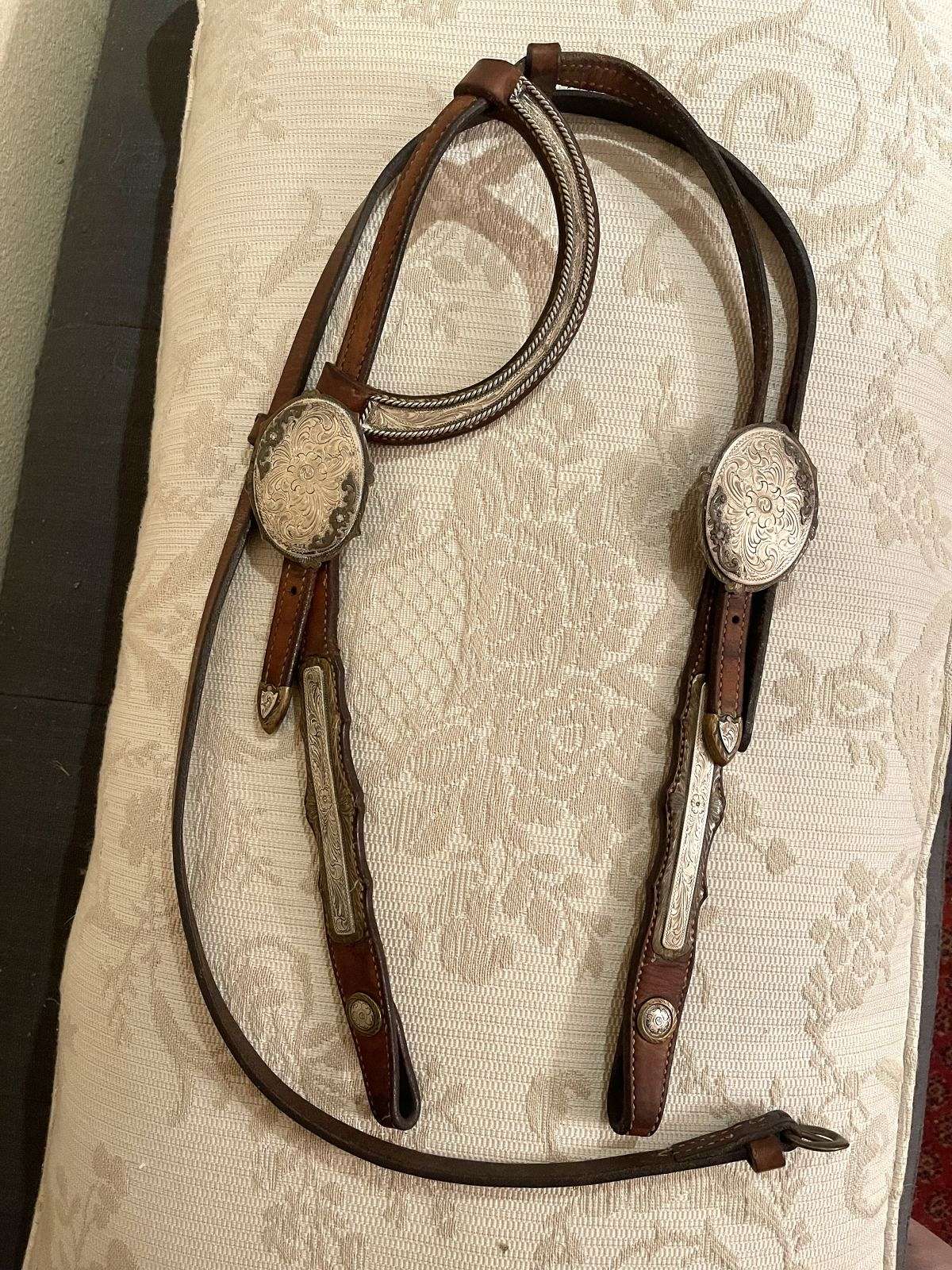 Western Bridle and Breast collar with silver