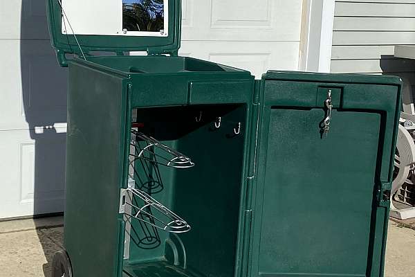 Sportote upright tack trunk on wheels