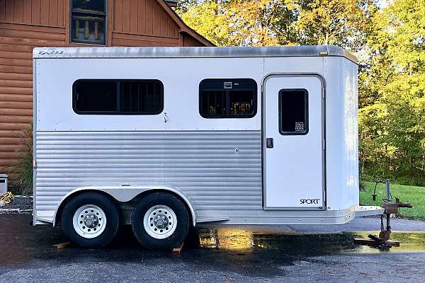 Like new all aluminum 2006 Exiss 2 horse bumper pull trailer