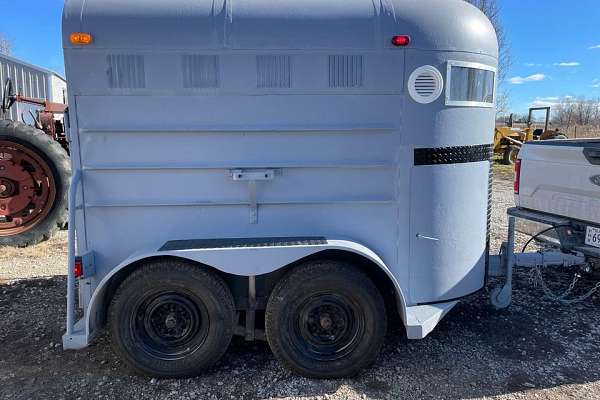 Completely redone bumper pull stock trailer with storage