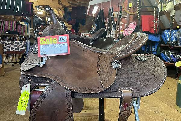 Brand New Chocolate Leather Circle J trail Saddles
